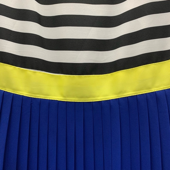 Double Zero | Dresses | Royal Blue Accordion Colorblock Striped Maxi ...